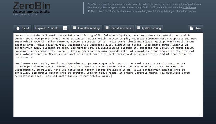 ZeroBin - Overview | Alternative.to